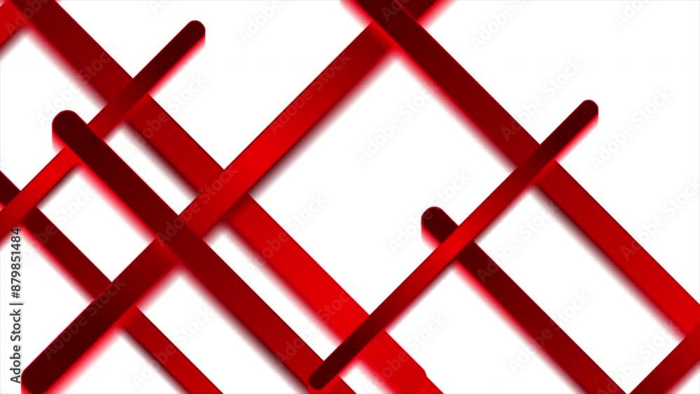 Bright red stripes on white background. Seamless looping corporate ...