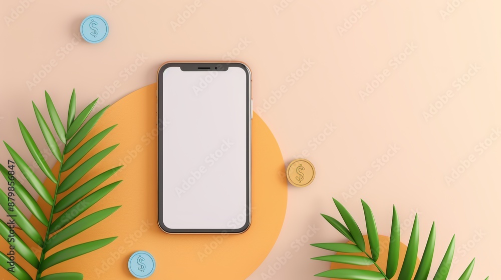 Digital banking flat design top view, online transactions theme, 3D ...