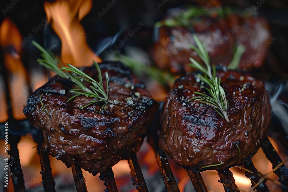 Various types of beef cooked on a wood fired grill at a classic ...