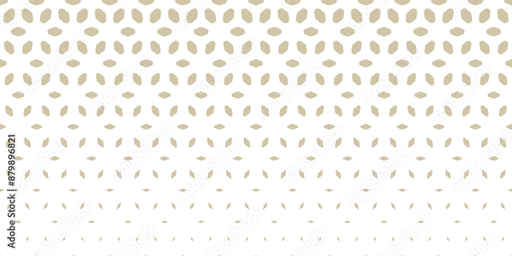 Vector halftone texture. Horizontally seamless pattern. Gold and white ...