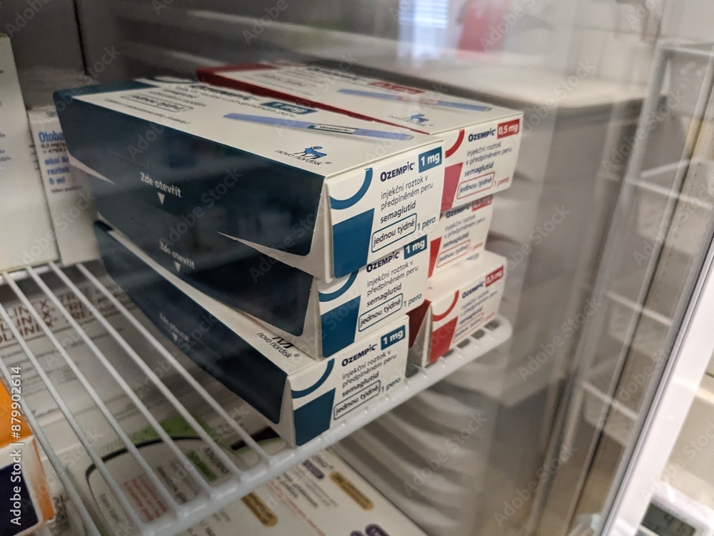 Prague, Czech Republic - July 10 2024: Ozempic box of medication with ...