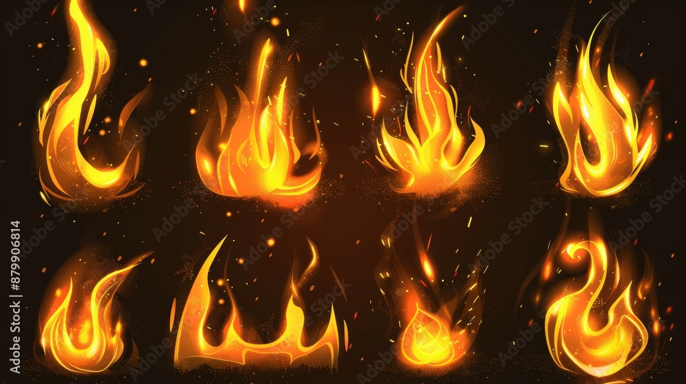 Animated sword attack, slash and cut effect isolated on black ...