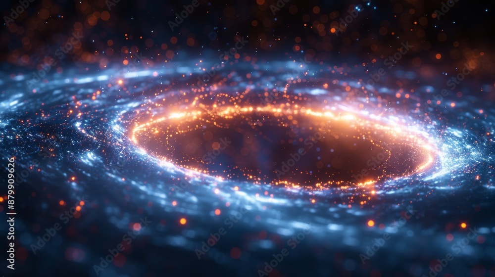 ภาพประกอบสต็อก Transparent abstract curve with flashing lights. Magic ...