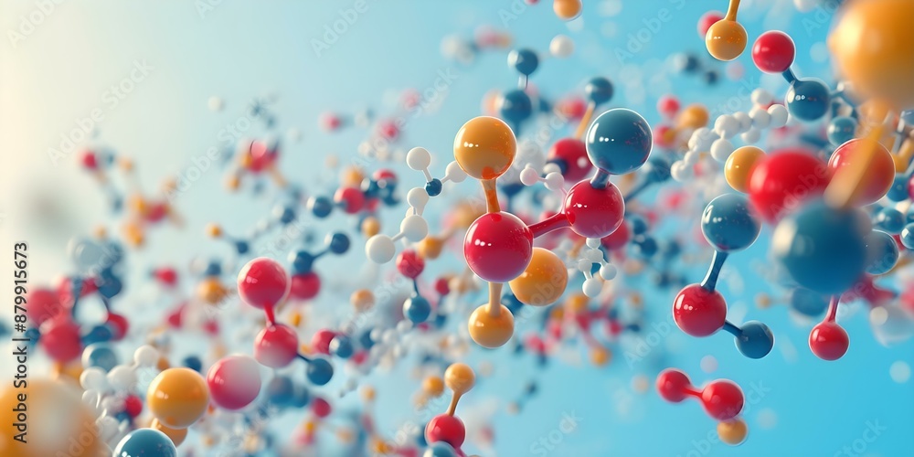 Advantame Molecule 3D Model with Colored Atoms and Structural Formula ...