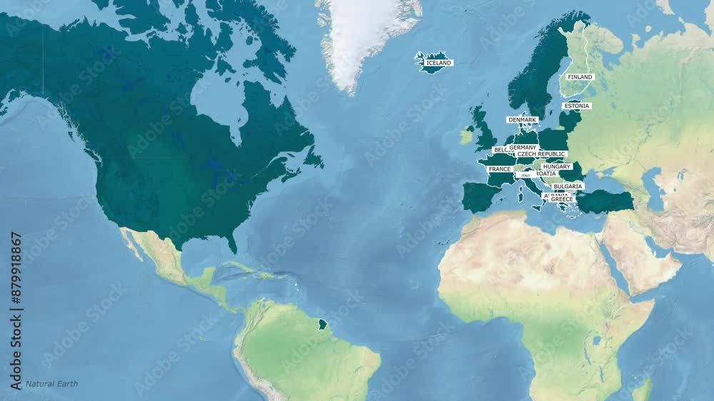NATO member states map showing names and locations vídeo de Stock ...