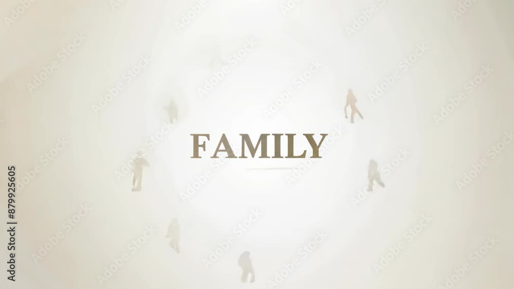 The inscription of the word family appears on a minimalistic background ...