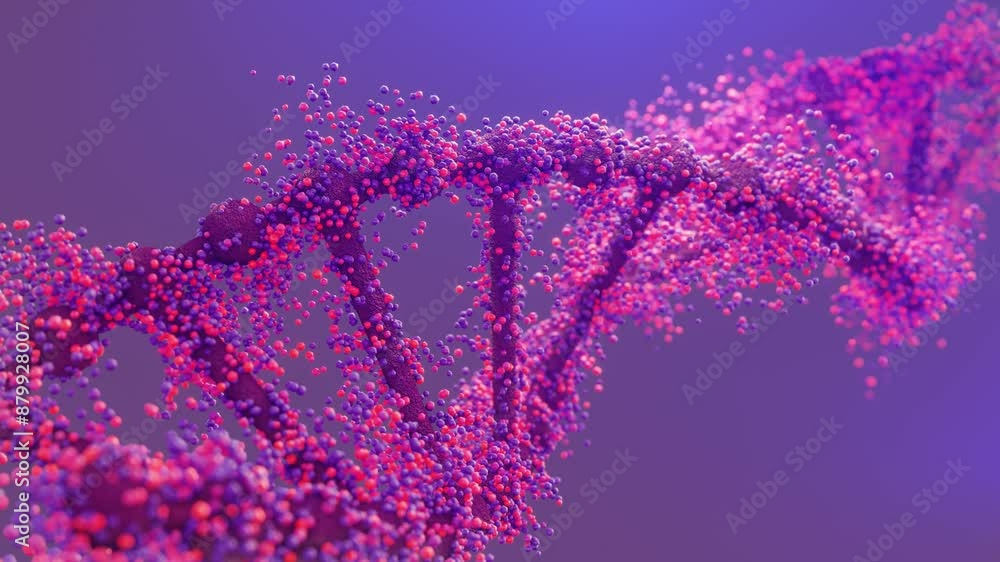 Rotating DNA genetic engineering scientific concept, DNA digital ...