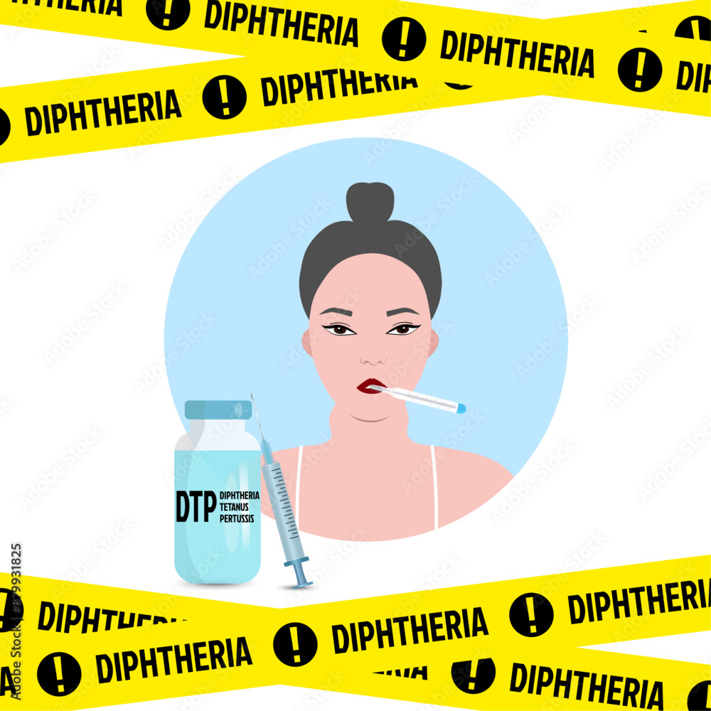 Safety Warning tape pandemic Diphtheria tetanus pertussis DTP bacterial ...