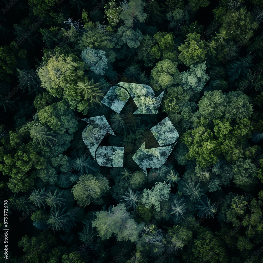 Recycling Symbol in a Forest Canopy: Nature and Sustainability Unite ...