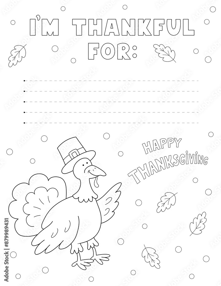 happy thanksgiving, express gratitude coloring page. you can print it ...