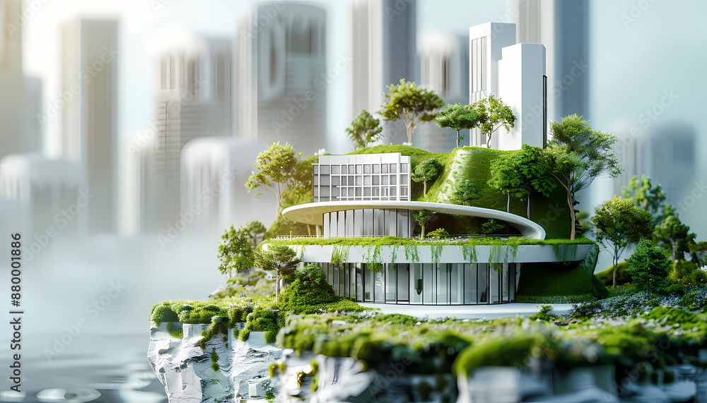 Ilustração do Stock: 3D Environmental Sustainability in Construction ...