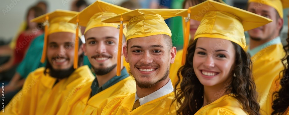 Proud Graduates in Caps and Gowns Celebrate Educational Milestones ...
