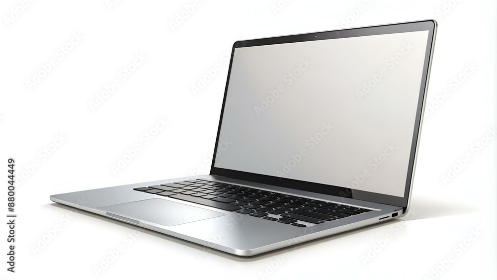 Realistic laptop mockup with blank screen isolated on white background ...