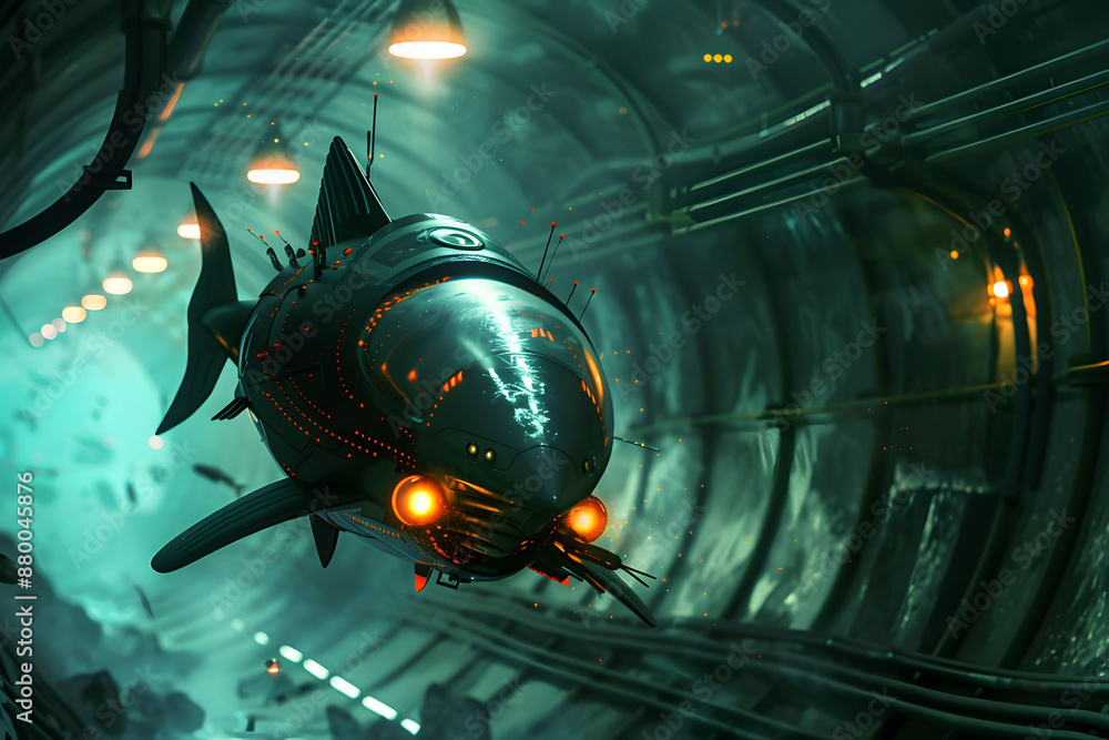 Robot Fish with LED Eyes, Holographic Fins, and Metallic Scales in ...