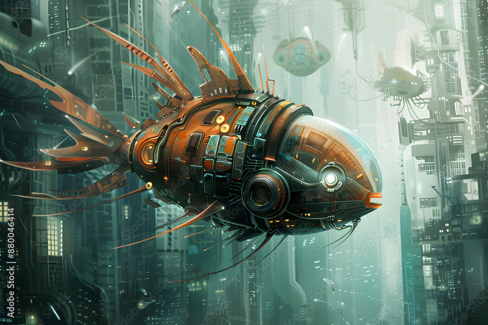 Robot Fish with LED Eyes, Holographic Fins, and Metallic Scales in ...