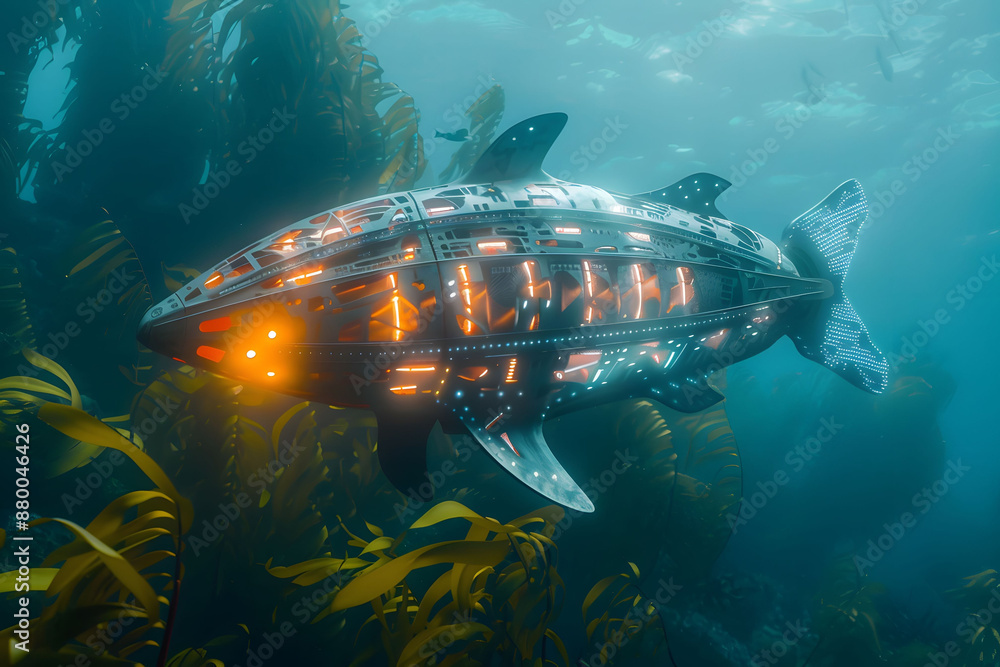 Robot Fish with LED Eyes, Holographic Fins, and Metallic Scales in ...