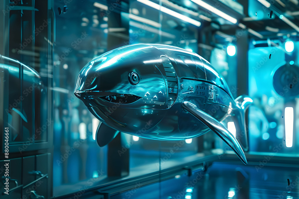 Robot Fish with LED Eyes, Holographic Fins, and Metallic Scales in ...