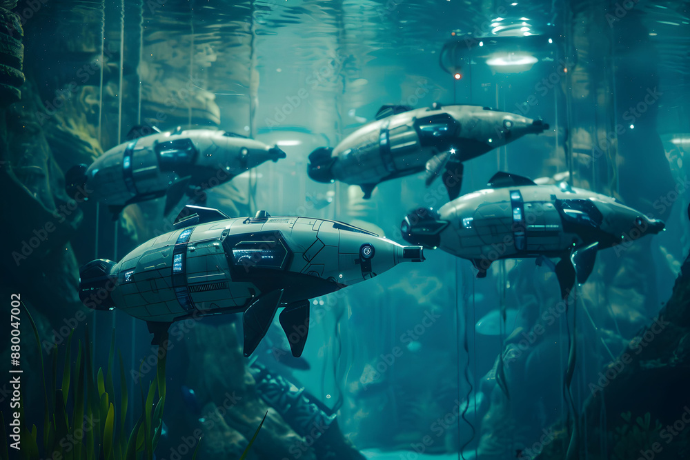 Robot Fish with LED Eyes, Holographic Fins, and Metallic Scales in ...