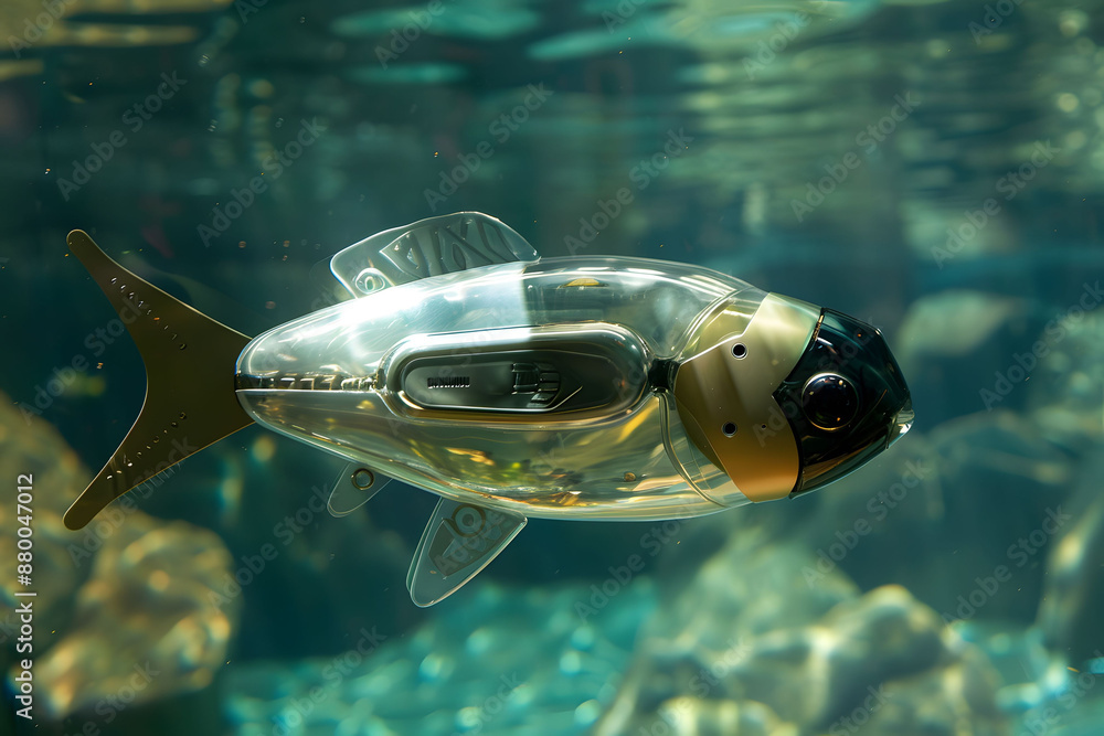 Robot Fish with LED Eyes, Holographic Fins, and Metallic Scales in ...