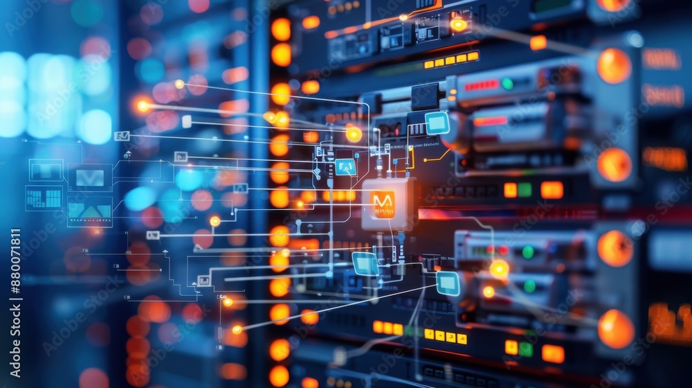 A detailed illustration showing the various components of 5G network ...