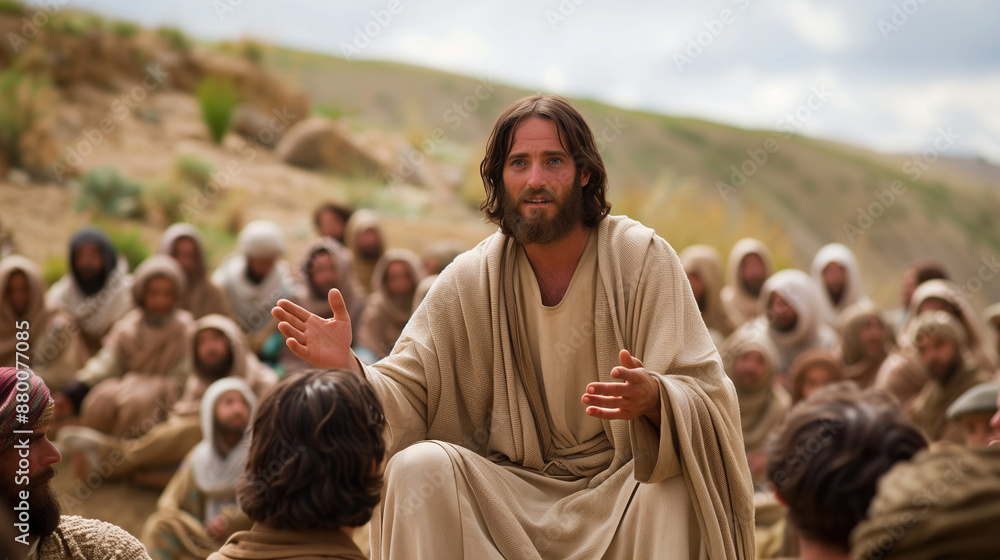 Historical Representation of Jesus Delivering Sermon on the Mount ...