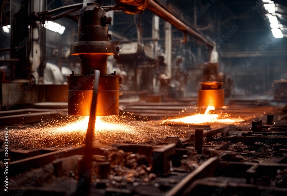 molten foundry mill steel factory industry iron metallurgy alloy ...