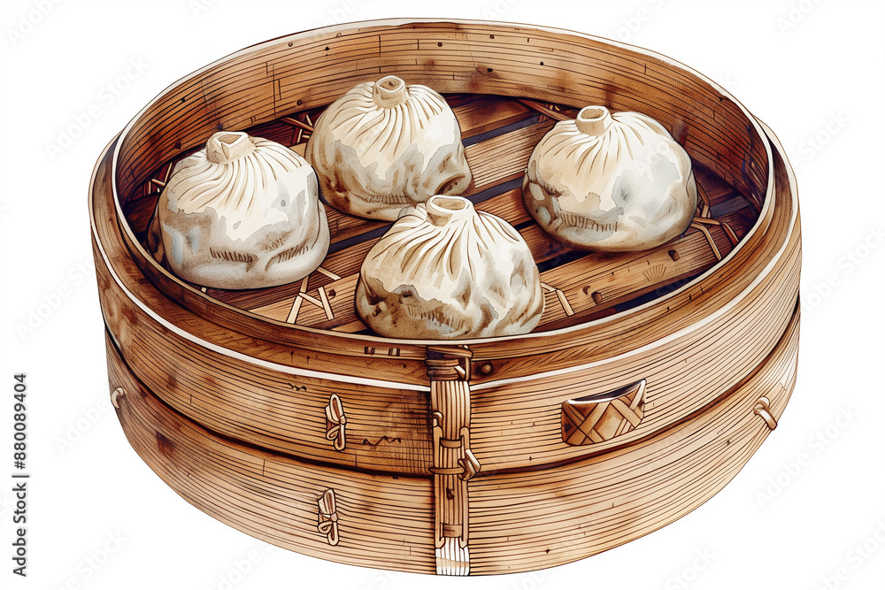 Steamed Dumplings in Bamboo Traditional Chinese Dim Sum Asian Cuisine ...