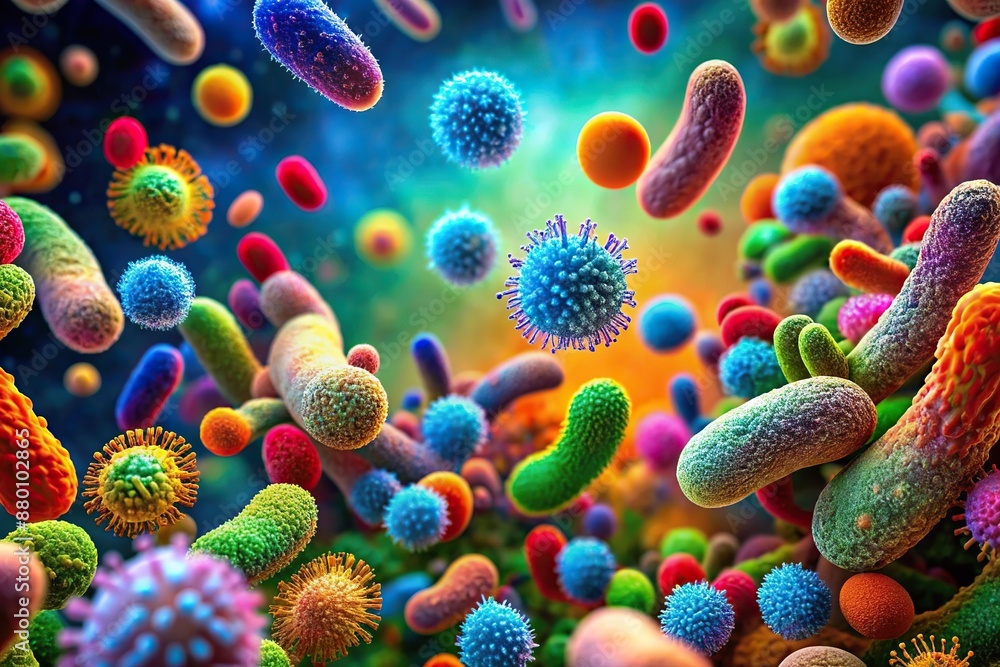 Microscopic view of vividly colored bacteria reveals their complex ...