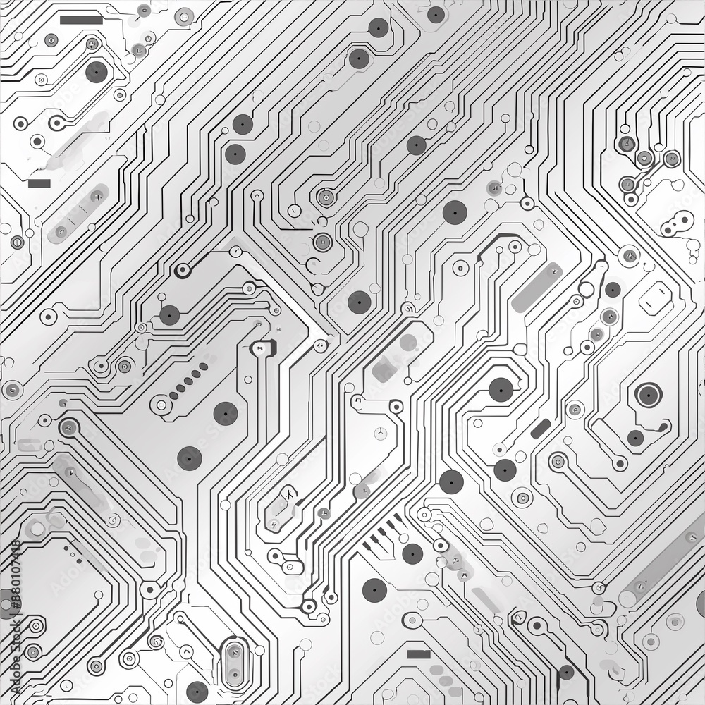 Technical circuit design with intricate MCU patterns, perfect for ...