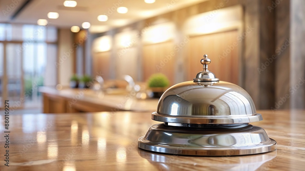 Antique silver front desk call bell on reception counter Modern luxury ...