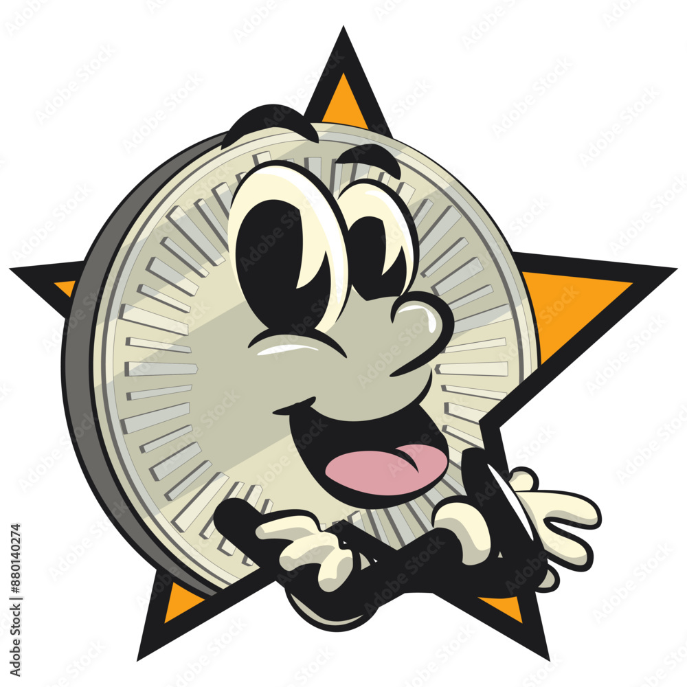 character of a coin money cartoon vector isolated clip art mascot ...
