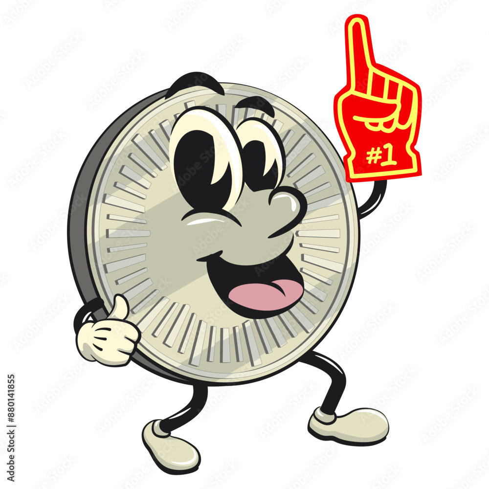 character of a coin money cartoon vector isolated clip art mascot ...