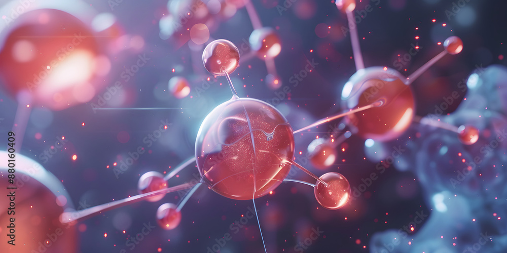Ilustração de átomos e moléculas formando uma ligação química Stock ...