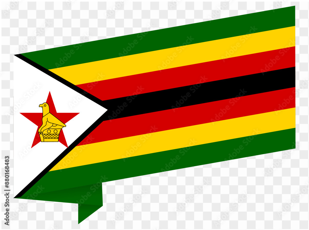 Zimbabwe flag wave isolated on png or transparent background vector ...