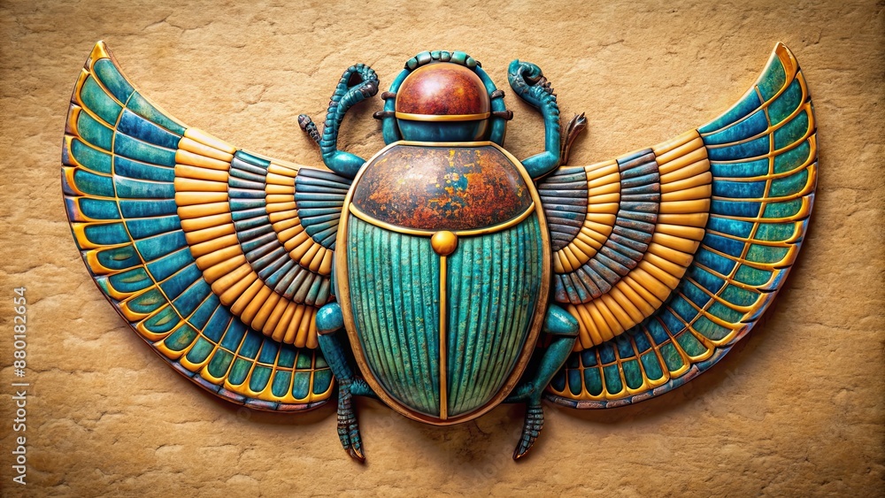 Symbol of protection and transformation, Ancient Egyptian scarab beetle ...