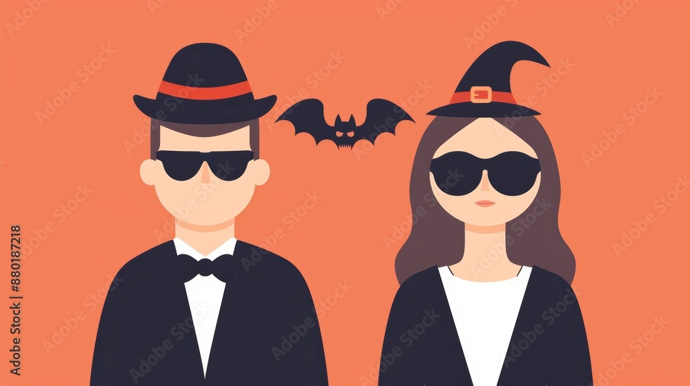 Fun and spooky Halloween attire for a couple, coordinated outfits with ...
