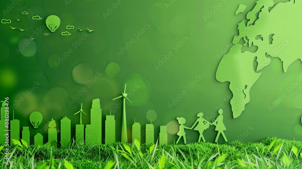 World Environment Day concept: A green city dedicated to saving the ...