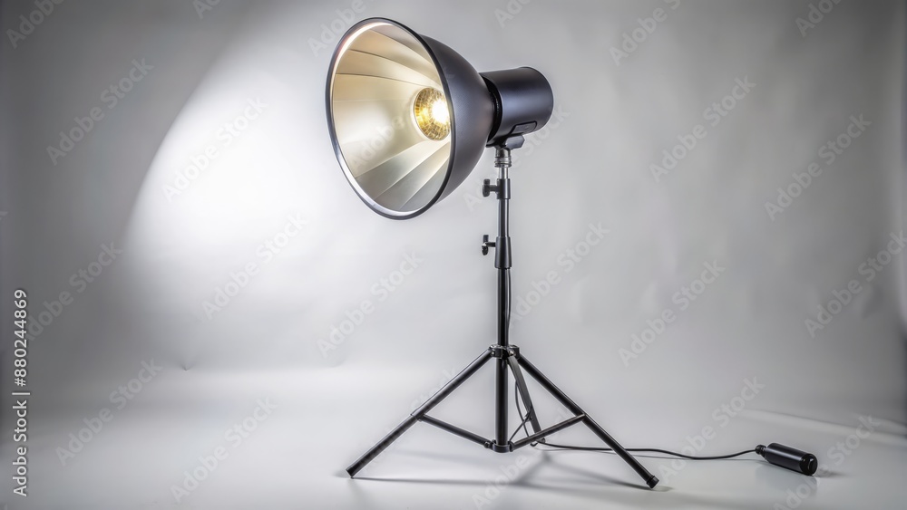 isolated single studio strobe light with large softbox diffuser ...