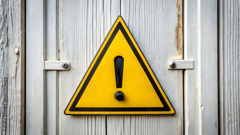Yellow caution symbol with bold black exclamation mark inside, placed ...