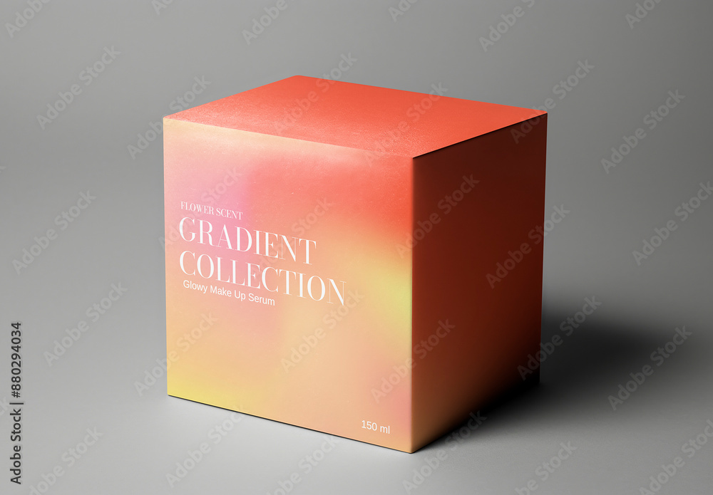 Packaging Gradient Box Mockup With Generative AI Stock Template | Adobe ...