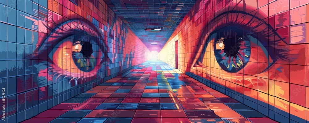 A pixel art illustration of a pixelated optical illusion, challenging ...