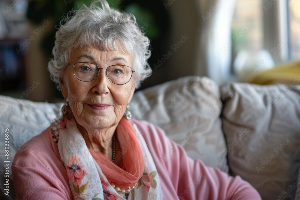 Active and mature elderly retired women at home for profile shots ...