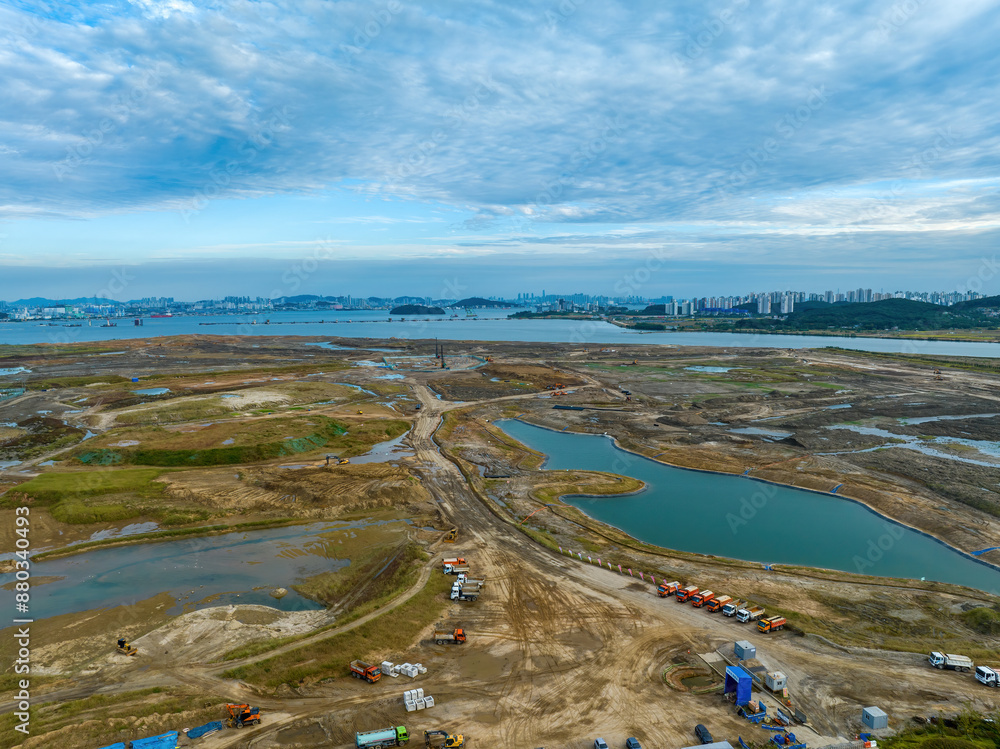 Yeongjongdo, Jung-gu, Incheon, South Korea - September 29, 2023: Aerial ...