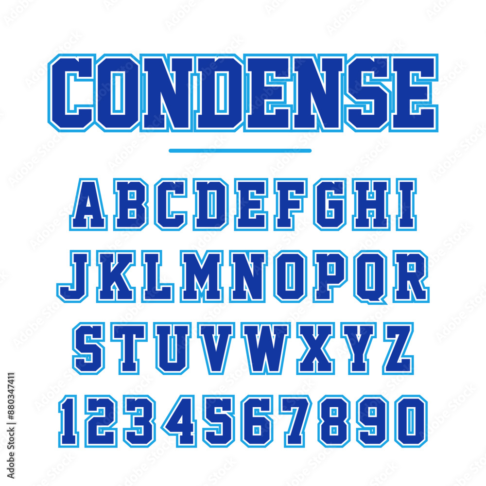 Condense college font. Vintage sport font in american style for ...