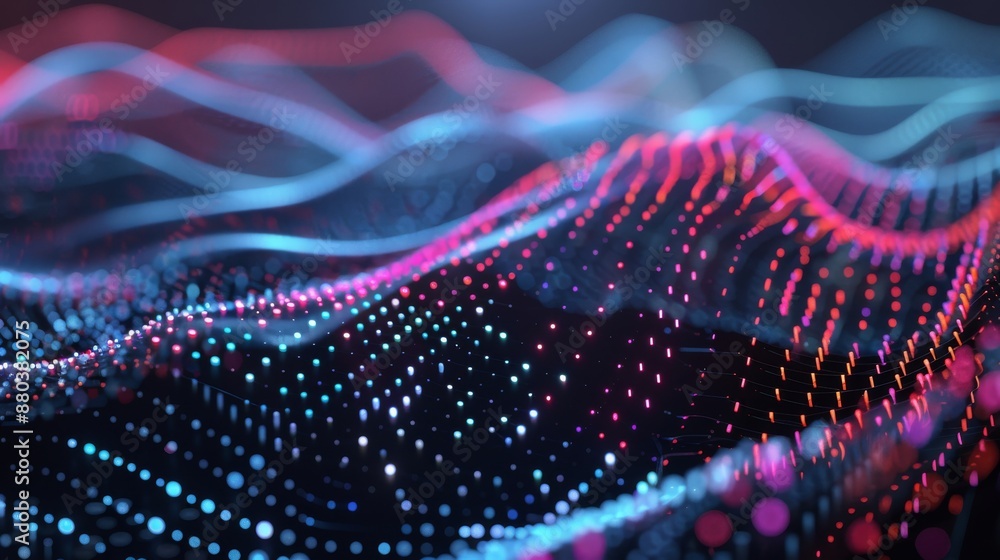 data visualizations, showcasing complex patterns, interconnected nodes ...