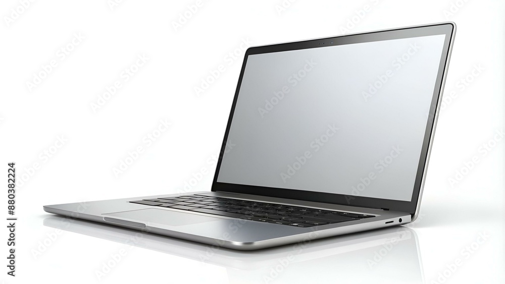 Realistic laptop mockup with blank screen isolated on white background ...