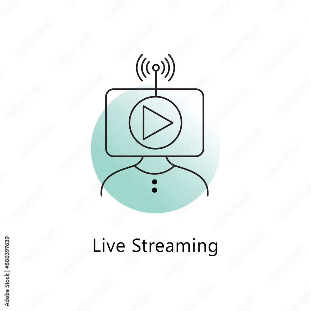 Live Streaming Icon: Streaming Icon, Live Icon, Broadcast Icon, Live ...