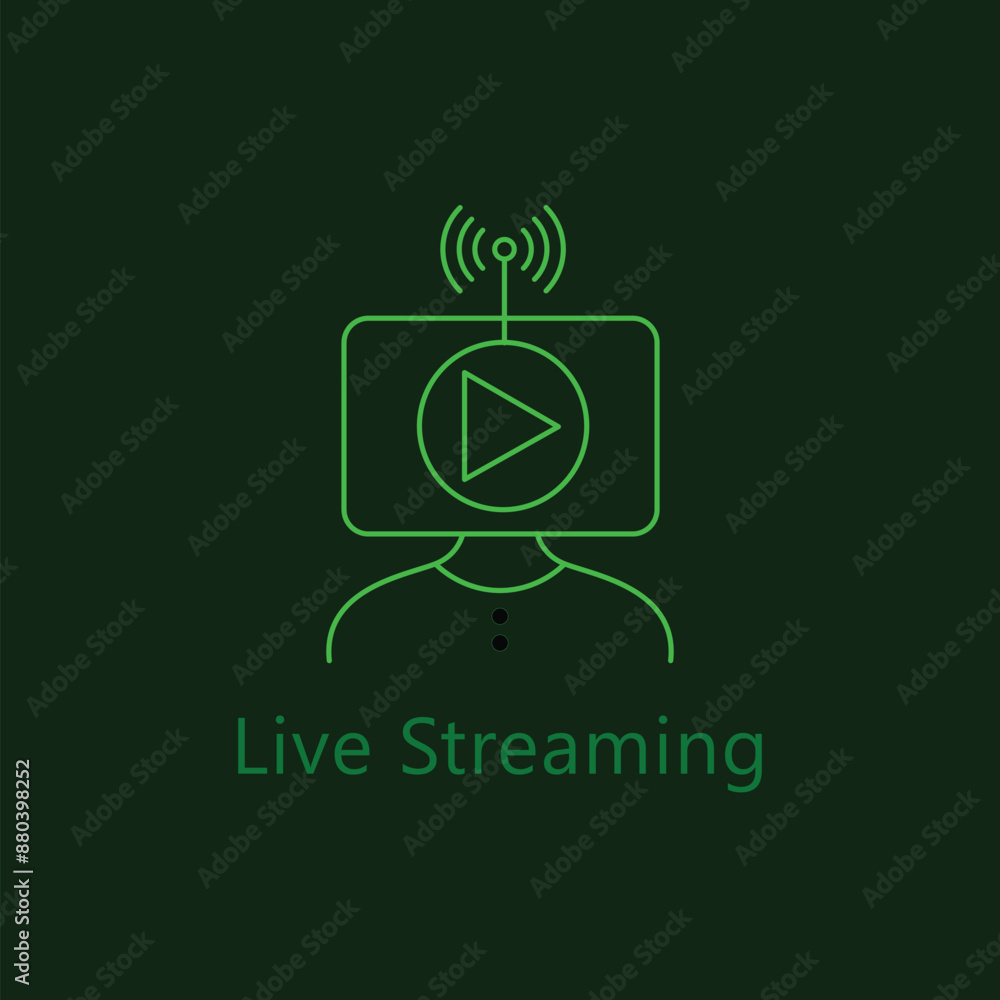 Live Streaming Icon: Streaming Icon, Live Icon, Broadcast Icon, Live ...
