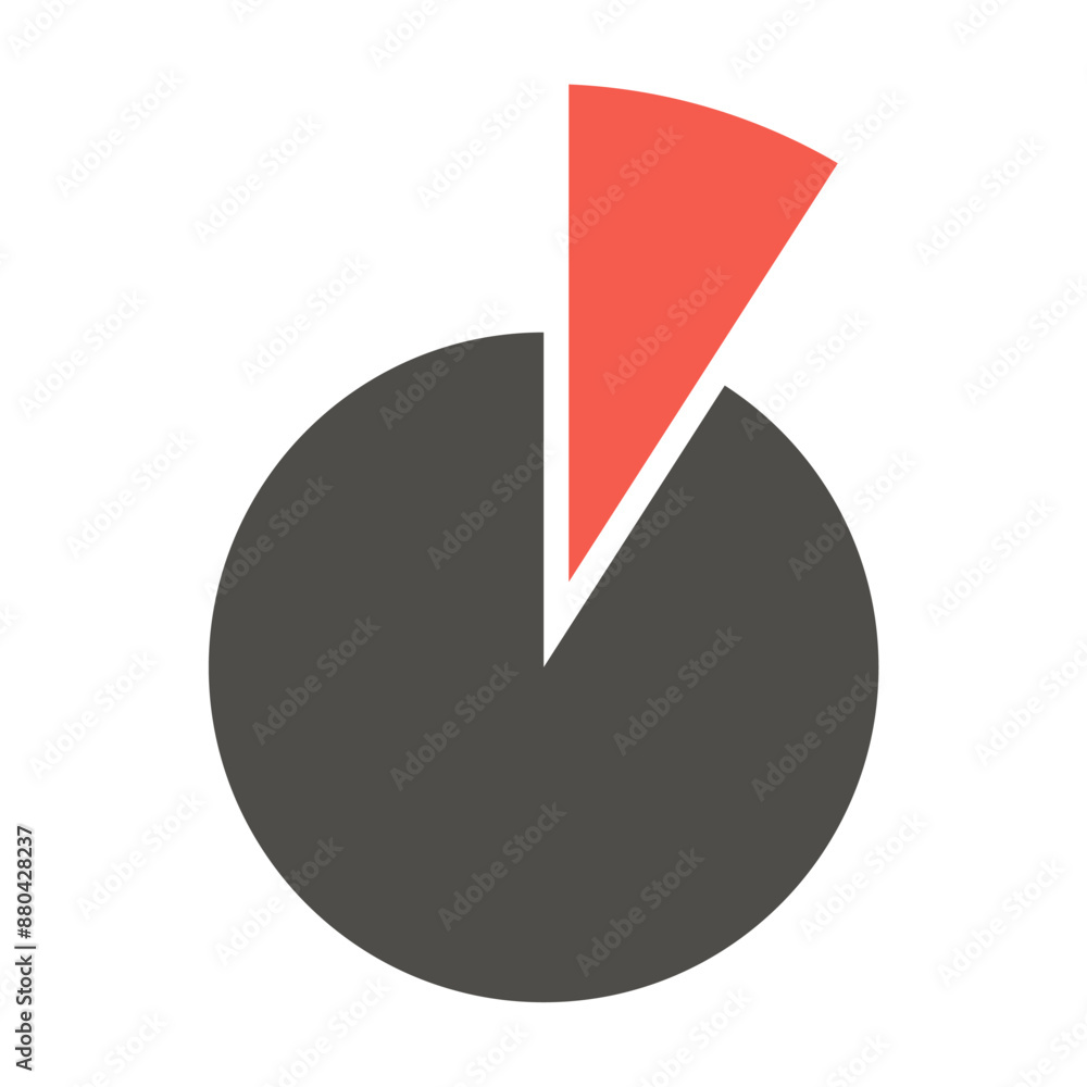 Pie chart infographic template.Pie chart icon.Orange colored section is ...