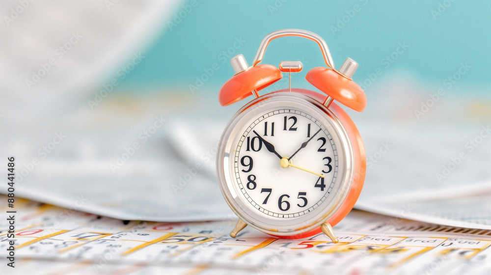 Time Management with Orange Alarm Clock on Calendar. Enhance ...